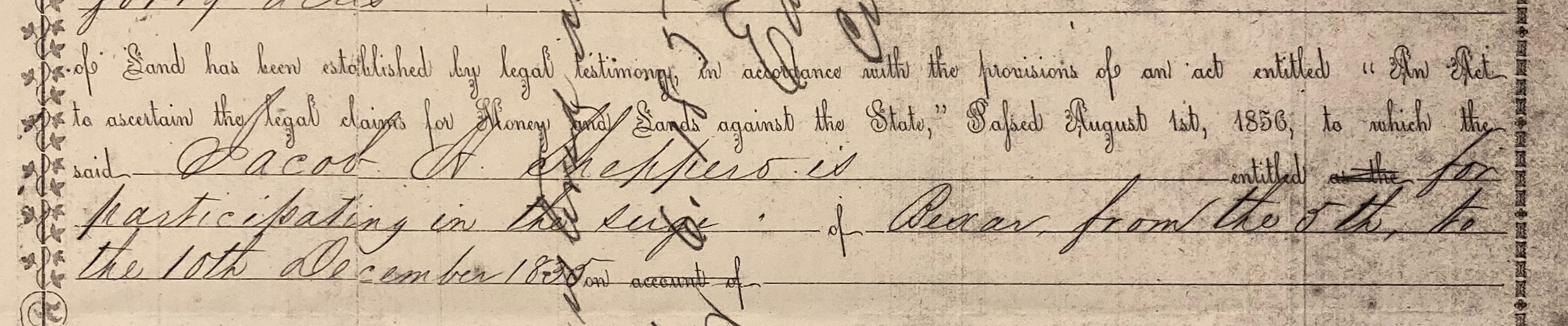 Texas History Page - Jacob H. Shepperd